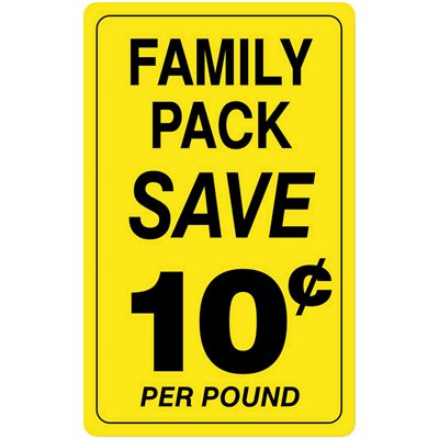 Family Pack Labels | Supermarket Labels | 1-800-882-5104