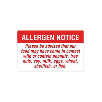 Food Allergen Labels | Supermarket Labels | 1-800-882-5104