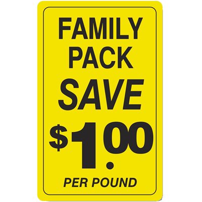 Family Pack Labels | Supermarket Labels | 1-800-882-5104
