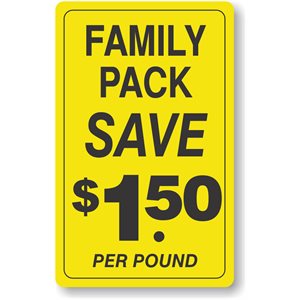 Family Pack Labels | Supermarket Labels | 1-800-882-5104