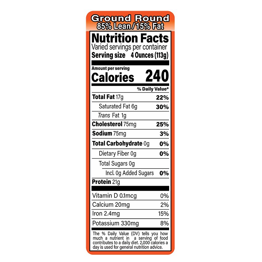 Nutritional Grinds Labels | Supermarket Labels | 1-800-882-5104