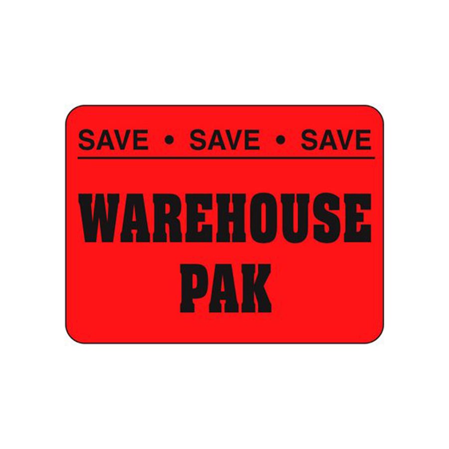 Warehouse Pak - Save Save Save Label