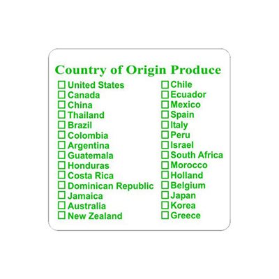 Country of Origin Labels | Supermarket Labels | 1-800-882-5104
