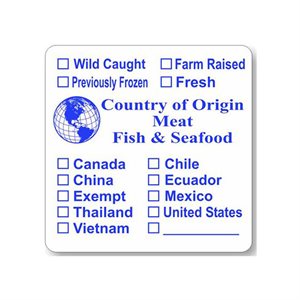 Country of Origin Labels | Supermarket Labels | 1-800-882-5104