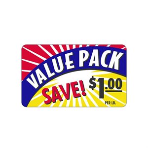Value Pack Labels | Supermarket Labels | 1-800-882-5104