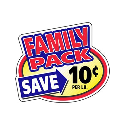 Family Pack Labels | Supermarket Labels | 1-800-882-5104