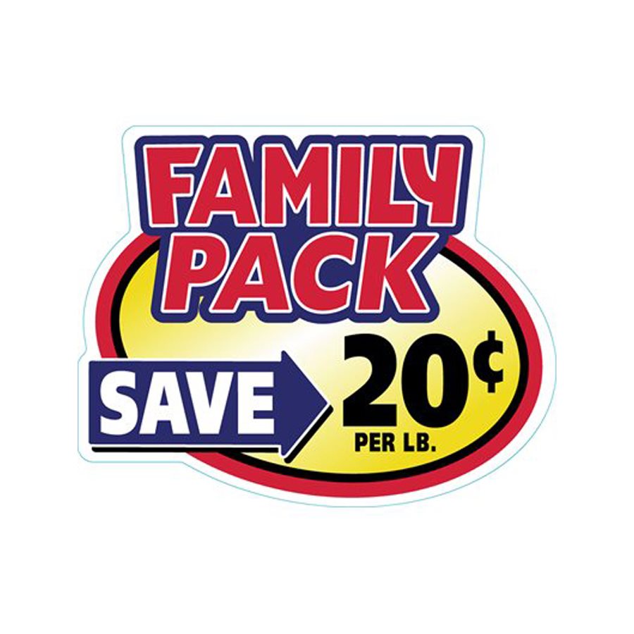 Family Pack Save 20¢ Label