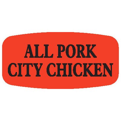 All Pork City Chicken Label