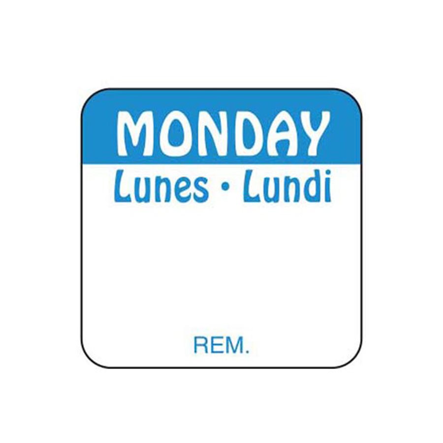 Monday Lunes Lundi Label