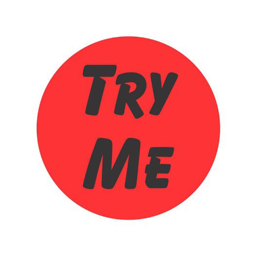 Try Me Bullseye Label